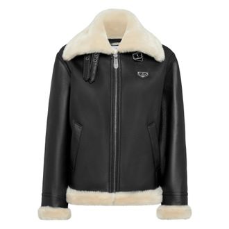 Philipp Plein Eco Fur Aviator Coat - - Jackets - Damen - Schwarzk - S