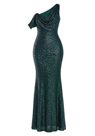 Goddiva Maxikleid Sequin Cowl One Shoulder Maxi Dress Langes Kleid