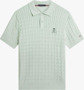 Tommy Hilfiger Polo mailles torsad&eacute;es &agrave; manches courtes en coton