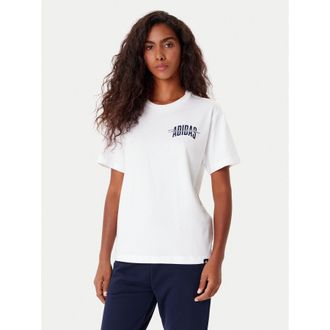 adidas T-Shirt Collegiate Graphic JV8545 Wei&szlig; Regular Fit