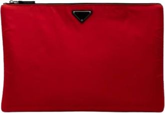 Prada Pre-owned Vintage Nylon Clutch - Femme - Pre-owned - Rouge - Taille: ONE Size