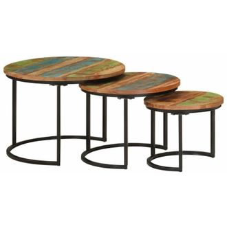 vidaXL Vidaxl - Tables gigognes 3 pcs bois massif de récupération