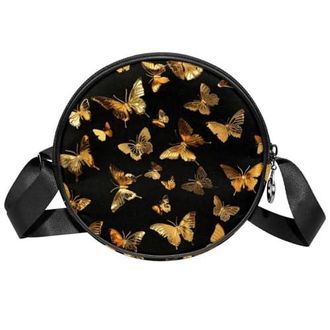 Generic Sac &agrave; bandouli&egrave;re rond pour femme, petit sac &agrave; bandouli&egrave;re color&eacute; avec fermeture &eacute;clair, bretelles r&eacute;glables, sac &agrave; main rond d&eacute;contract&eacute; pour femmes 