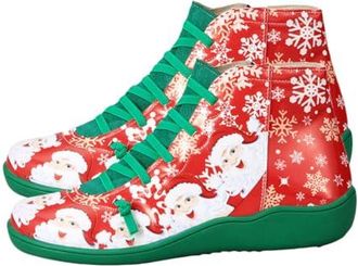 Holibanna Courtes de No&euml;l pour Femme PU Confortable Antid&eacute;rapantes et Respirantes pour F&ecirc;tes Soir&eacute;es et Usage Quotidien