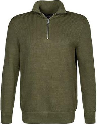 Marc O'Polo Herren Troyer gr&uuml;n Baumwolle unifarben