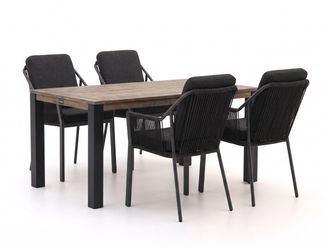 Tierra Outdoor Liv/ROUGH-S 160 cm Gartenm&ouml;bel-Set 5-teilig stapelbar