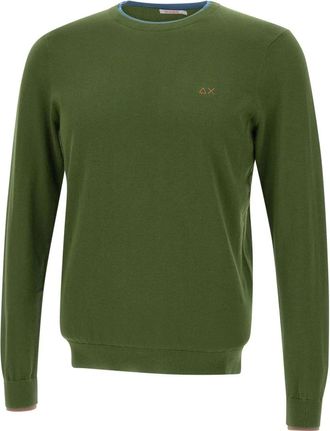 Sun 68 Homme, Pulls, Vert, Taille: 2XL Pull en coton avec logo