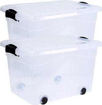 Siena Home Aufbewahrungsbox 20l 2 er Set Anzio mit Rollen