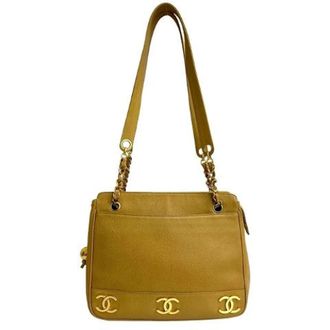 Chanel Pre-owned Vintage Schultertasche aus Leder - - Pre-owned - Damen - Beige - ONE SIZE