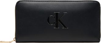 Calvin Klein Geldb&ouml;rse Calvin Klein Bold Ck Long Zip Around LV04F1077G Schwarz
