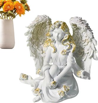 Generic Feengartenfiguren, Blumenfeenskulptur,Feenfiguren Feenornamente mit Flügeln - Blumenfee-Statue, Feengarten-Figuren für Dekorationen, Kollegen, Familie