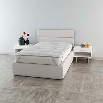 Italian Bed Linen Silver Gesteppte Angströhre mit Gummiringen,120x195cm,weiß