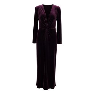 Actualee Robe Longue en Velours - Femme - Robes - Violet - Taille: 36 FR
