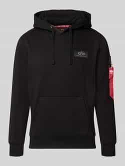Alpha Industries Hoodie mit K&auml;nguru-Tasche und r&uuml;ckseitigem Label-Print