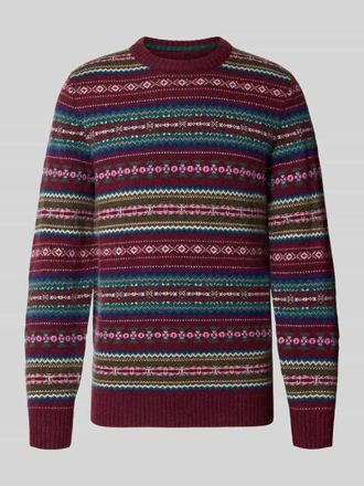 Mc Neal Slim Fit Strickpullover aus Baumwoll-Mix mit Rundhalsausschnitt