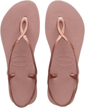 Havaianas Luna, Sandales Confortables, Élégantes et Fonctionnelles, Ajustement Sûr à la Cheville, Lanières Tressées et Semelle Antidérapante, Femme, Crocus Rose