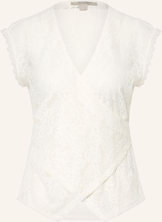 AllSaints Allsaints Spitzentop Vera In Wickeloptik weiss