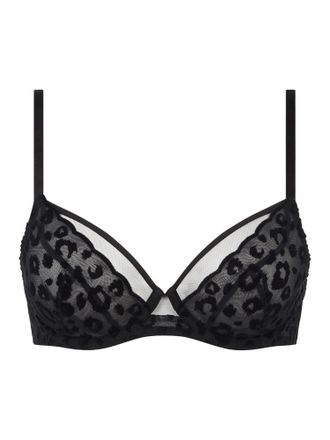 Chantelle B&uuml;gel-BH CHANTELLE GIRLS, Damen, Gr. 100, Cup D, schwarz, Obermaterial: 91% Polyamid, 9% Elasthan, BHs B&uuml;gel-BH, T&uuml;ll, Blickdichtes Gewebe, Velvet