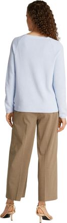 Tommy Hilfiger Damen Pullover Cardi Fine mit U-Boot-Ausschnitt, Blau (Breezy Blue), XL