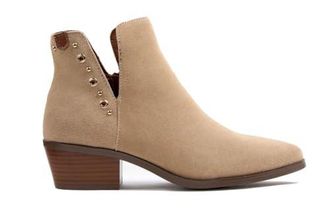 POPA Bottines en daim beige avec clous Arista, Sable, 39 EU