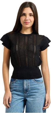 Gaud&igrave; Femme, Pulls, Noir, Taille: 38 FR Pull ajour&eacute; &agrave; col rond