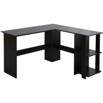 Soges Soges Computertisch L-f&ouml;rmiger Schreibtisch Gro&szlig;er Eckschreibtisch mit 2 Regalen f&uuml;r denHeimarbeitsplatz Konferenztisch PC Workstation 130 cm x 136 cm
