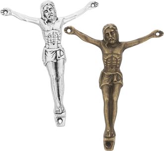 BESPORTBLE Lurrose 2er-Set Kruzifix-Anh&auml;nger f&uuml;r Herren: 5,2 cm Kreuzanh&auml;nger aus massiver Legierung f&uuml;r Halsketten und Armb&auml;nder - Christliche Skulptur, Deko-Zu