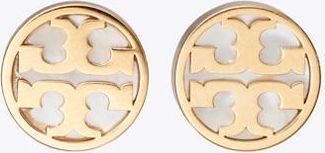 Tory Burch Runde Icon Ohrstecker aus Perlmutt