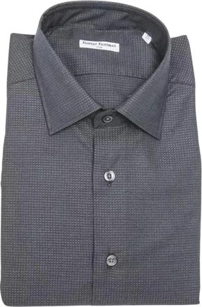 Robert Friedman Homme, Chemises, Noir, Taille: XL Long Sleeve Dress Shirt Classic Fit