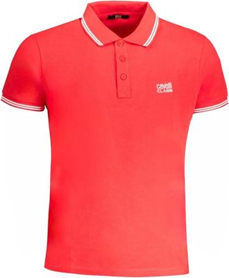 Cavalli Homme, Tops, Rouge, Taille: L Polo Rouge Manches Courtes Brodé