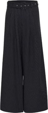 MY ESSENTIAL WARDROBE Femme, Pantalons, Bleu, Taille: 40 FR Pantalon Large Taille Haute Vitta Bleu Fonc&eacute;