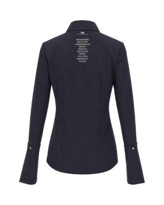 Elisabetta Franchi Womens Flared Cuff Cotton Shirt Black