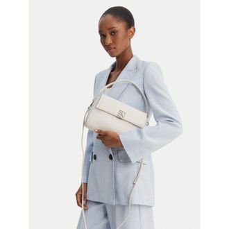 Calvin Klein Handtasche Calvin Klein Emblem Hw Pebble Shoulder Bag 25 LV04F3425G Wei&szlig;