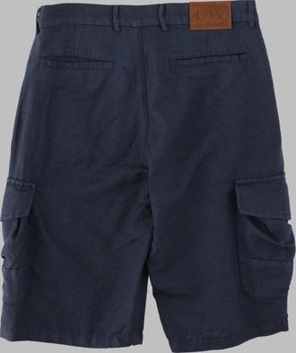 Fay Linen-Cotton Blend Bermuda Shorts - Blue