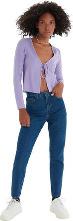 Trendyol Damen Trendyol Hohe Taille Mom Jeans, Indigoblau, 38 EU