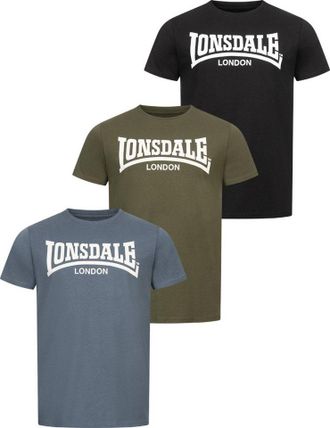 Lonsdale T-Shirt Hinstock Herren T-Shirt normale Passform 3er pack