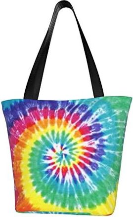 AOOEDM Sac fourre-tout color&eacute; Tie Dye Sacs &agrave; provisions Petit sac de march&eacute; r&eacute;utilisable Sacs fourre-tout de plage Sacs de voyage