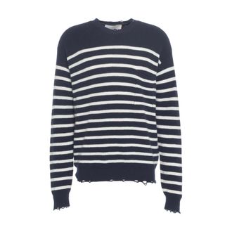 Amaranto Gestreifter Strickpullover Blau Aw25 - - Knitwear - Herren - Blau - S