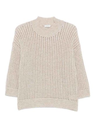 PESERICO Pull Col Rond - Beige