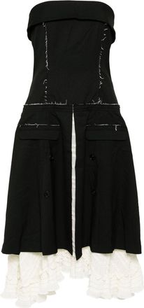 Rokh Schulterfreies Kleid mit Spitzendetail - Schwarz