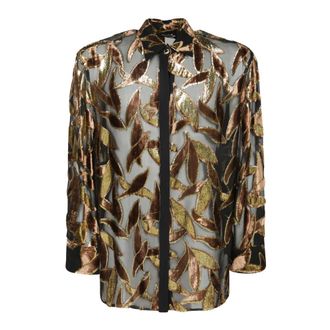 Roberto Cavalli Transparente Bluse mit Blattmotiv - - Blouses & Shirts - Damen - Mehrfarbig - L
