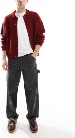 Jack & Jones Eddie - Locker geschnittene Carpenter-Jeans in verwaschenem Schwarz