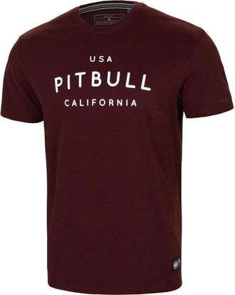Pitbull Herren T-Shirt Tshirt aus dickerer Baumwolle Klassischer Regularer Schnitt Männer Tshirts Pit Bull West Coast Garment Washed USA Cal Baumwollshirt XXL