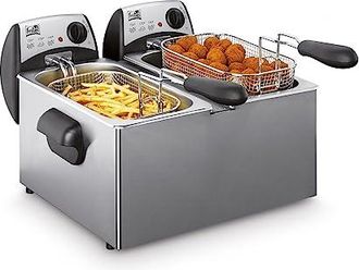 Fritel Fritel Friteuse FR 1355 Duo - Friteuse double - 2 x 3L - 2 x 2200W - Couvercle anti-poussi&egrave;re - 2 &agrave; 8 pers. - Huile uniquement