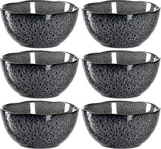 Leonardo 018579 MATERA Keramikschale 12 cm anthrazit 6er Set, Keramik