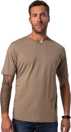 JP1880 Herren große Größen Menswear L-8XL bis 8XL, T-Shirt aus Jersey, Basic, V-Shirt, Reine Baumwolle, V-Ausschnitt, braun grau 6XL 702415337-6XL