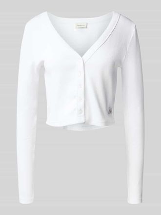 Calvin Klein Jeans Cropped Strickjacke mit Knopfleiste