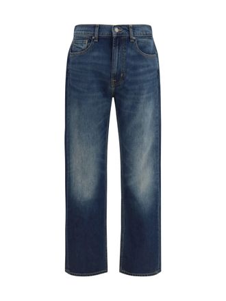 7 For All Mankind Mens Jeans Straight-Leg Denim Blue Cotton