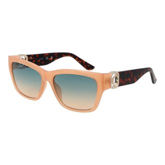 Guess Femme, Accessoires, Orange, Taille: ONE Size Lunettes de Soleil Femme Beige Style Rectangle