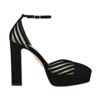 Aquazzura Femme, Chaussures, Noir, Taille: 38 1/2 EU Alana Plateau 110